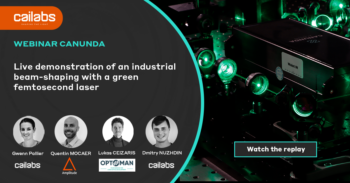 Live demonstration of an industrial beam-shaping with a green femtosecond laser